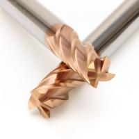 China Square Solid Carbide End Mill HRC55 Degree Bronze Color Coating 4 Flutes for sale