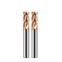 China Square Solid Carbide End Mill HRC55 Degree Bronze Color Coating 4 Flutes for sale