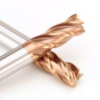 China Square Solid Carbide End Mill HRC55 Degree Bronze Color Coating 4 Flutes for sale