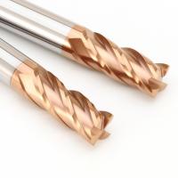 China Square Solid Carbide End Mill HRC55 Degree Bronze Color Coating 4 Flutes for sale
