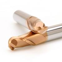 China Standard 2 Flutes Ball Nose End Mill Cutter HRC55 Bronze Nano Coating for sale