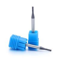 China Aluminum Long Neck Micro Diameter End Mill With 0.1mm Corner Radius for sale
