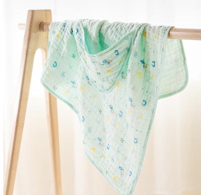China 40S Six Layers Combed Cotton Printed Gauze Fabric 260gsm lightweight for sale