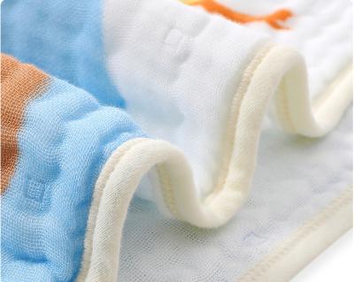 China Six Layers 40S Woven Cotton Gauze Fabric Gauze Handkerchief For Baby for sale