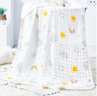 China Highly Absorbent Natural Printed Gauze Fabric Three Layers Quick Drying for sale