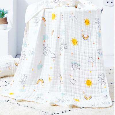 China Highly Absorbent Natural Printed Gauze Fabric Three Layers Quick Drying for sale