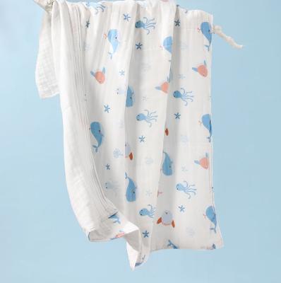 China Fluffy Multilayer Untwisted Cotton Printed Gauze Fabric For Baby Clothing for sale