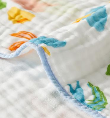 China Infants Swaddle Clothing Printed Gauze Fabric By The Yard Wear Resistance for sale