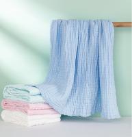 China Fastness Dyeing Blue Natural Gauze Fabric Chick Autumn Combed Cotton for sale
