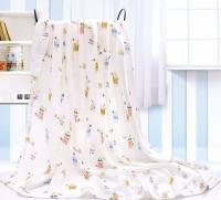 China Animal Print Double Gauze Muslin Fabric By The Yard 110GSM Muslin Gauze Blanket for sale