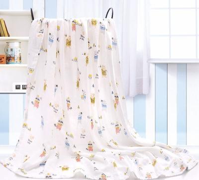 China Animal Print Double Gauze Muslin Fabric By The Yard 110GSM Muslin Gauze Blanket for sale