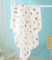 China Lovely Dinosaur Printing Muslin Gauze Fabric 110gsm Good Water Absorption for sale