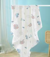 China Lovely Dinosaur Printing Muslin Gauze Fabric 110gsm Good Water Absorption for sale