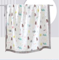 China Vivid Pattern Combed Cotton 4 Layer Gauze Fabric Infants Cover Wrap for sale