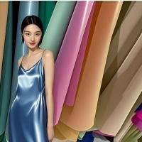 China Noble Satin Shiny Polyester Fabric Dress  Pans Imitation Silk for sale