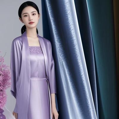 China Satin Summer Fabric Dress Slight Shine Women Skirt Smooth Polyester for sale