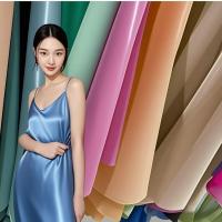 China Satin Summer Fabric Dress Slight Shine Women Skirt Smooth Polyester for sale
