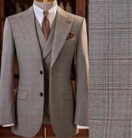 China 12% Wool TR Check Suiting Fabric Blends Classic Elegance With Modern Refinement. for sale