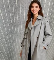 China 25%Rayon 75%Polyester 230gsm Vertical-Striped RT coat Fabric for sale