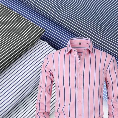 China Durable Cotton Yarn Dyed Stripe Fabric for Formal  Uniform Shirts 110gsm for sale