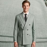 China 240gsm TR Suiting Fabric with Subtle Check Pattern - 85% Polyester 11% Rayon 4% Spandex Uniform Fabric for sale