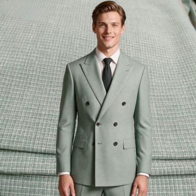 China 240gsm TR Suiting Fabric with Subtle Check Pattern - 85% Polyester 11% Rayon 4% Spandex Uniform Fabric for sale