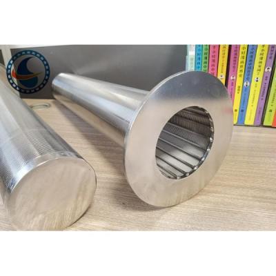 China 304 Stainless Steel Rod Based Continuous Slot Wedge Wire Mesh Filter Type From Outside To Inside Wire Shape 3*4.6mm V Shaped for sale