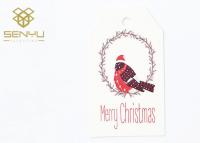 China Christmas Printing Paper Hang Tags White Color Matte Finishing Surface Coating for sale