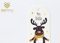 China Christmas Printing Paper Hang Tags White Color Matte Finishing Surface Coating for sale