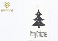 China Christmas Printing Paper Hang Tags White Color Matte Finishing Surface Coating for sale