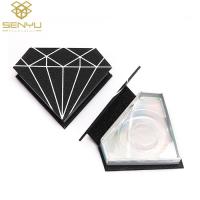 China Eco Friendly Cosmetic Packaging Boxes / Black Glitter Paper Card Eyelash Box for sale