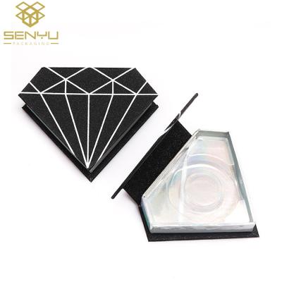 China Eco Friendly Cosmetic Packaging Boxes / Black Glitter Paper Card Eyelash Box for sale