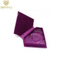 China Cardboard Makeup Cosmetic Packaging Boxes Purple Glitter for False Eyelashes for sale