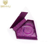China Cardboard Makeup Cosmetic Packaging Boxes Purple Glitter for False Eyelashes for sale