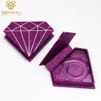 China Cardboard Makeup Cosmetic Packaging Boxes Purple Glitter for False Eyelashes for sale