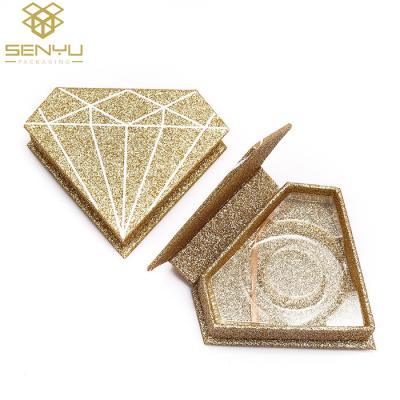 China Diamond Shape False Eyelash Packaging Box Cosmetic Product Package With Blister Insert for sale