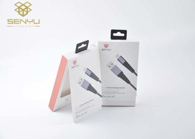 China Folding Custom Printed Mobile Accessories Packaging with Pet Window And Plastic Hook for sale