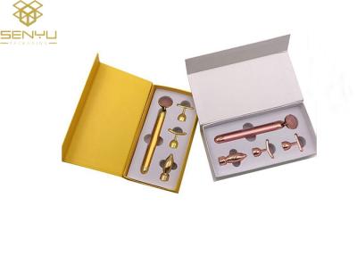 China Facial Roller Cosmetic Packaging Boxes / Magnetic Hardcover Custom Cosmetic Boxes for sale