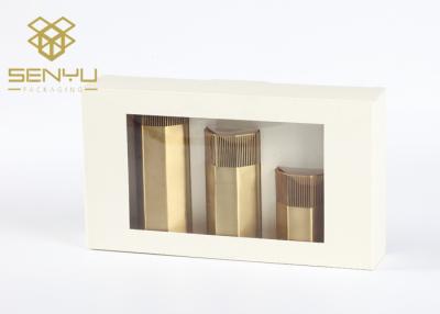 China Square  350g Paper Packaging Box With Clear Window Matt Lamination Surface for sale