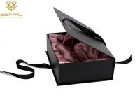 China Black Thick Christmas Recycled Cardboard Gift Boxes With Lids Hair Extension Packaging for sale