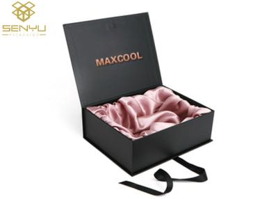 China Black Thick Christmas Recycled Cardboard Gift Boxes With Lids Hair Extension Packaging for sale