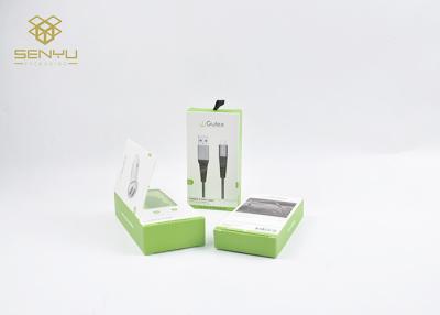 China White Green 130gsm Mobile Accessories Packaging USB Data Cable Packing Box for sale