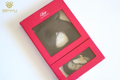 China Paper Pet Window Box Packaging Wig Box Package Handmade Cardboard Material for sale