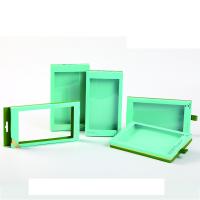 China 350g C1S paper matt finishing blue cell phone box with clear PET window for iphone X covers for sale