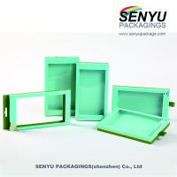 China 350g C1S paper matt finishing blue cell phone box with clear PET window for iphone X covers for sale