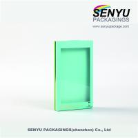 China 350g C1S paper matt finishing blue cell phone box with clear PET window for iphone X covers for sale