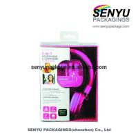 China Earphone box PVC window packaging see through paper box for sale