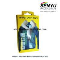 China Earphone box PVC window packaging see through paper box for sale