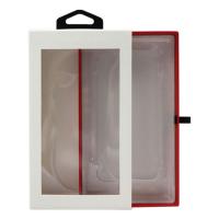 China Clear window custom printing cardboard mobile phone case drawer box paper packaging with hook for sale