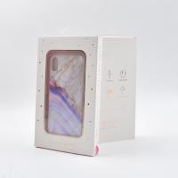 China Mobile Phone Case Box with PET Window Recycled Packaging Gold Foil Stamping for sale